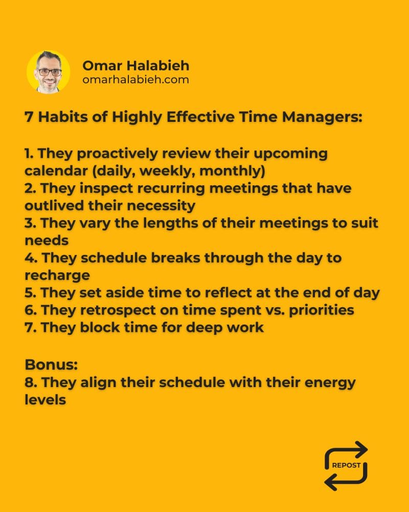 7 Habits of Highly Effective Time Managers: